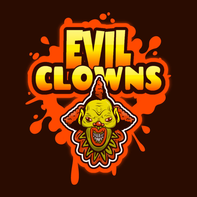 Placeit - Horror Gaming Logo Template with a Creepy Clown Icon