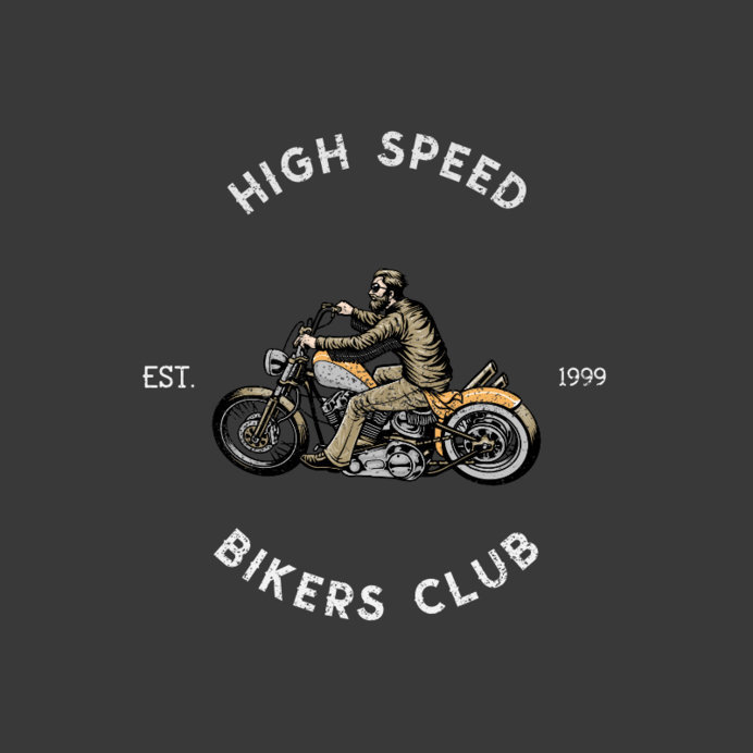 Placeit - Bikers Club Logo Generator Featuring a Chopper Rider