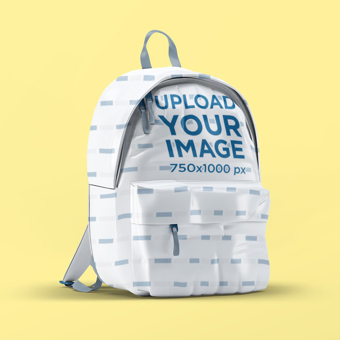 Placeit - Mockup of a Backpack Placed on a Solid Surface