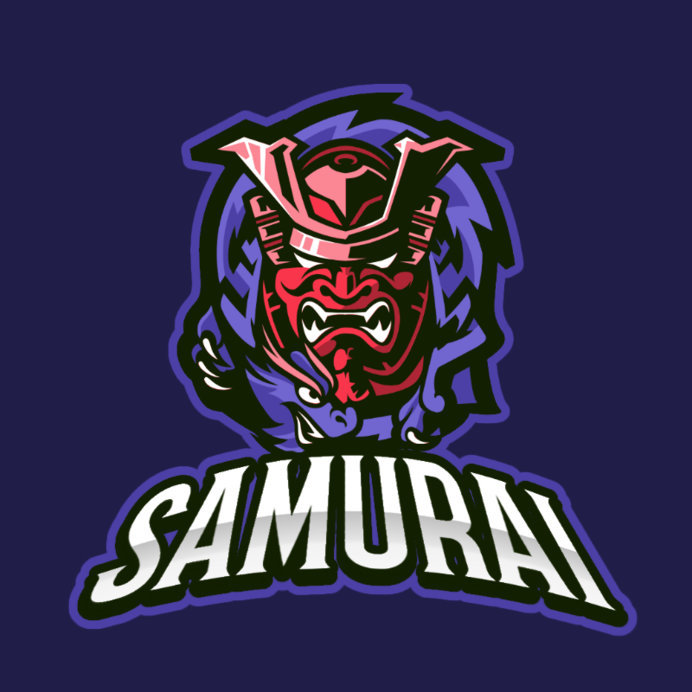 Placeit - Gaming Logo Template Featuring a Samurai With a Dragon