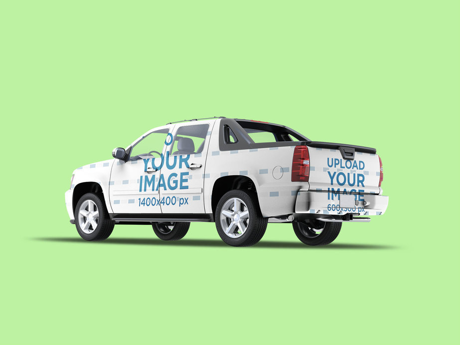 Placeit - Full Vehicle Wrap Mockup Featuring a Pickup Truck and a ...