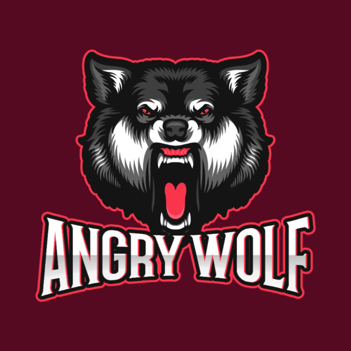Placeit - Logo Template Featuring an Aggressive Wild Wolf Graphic