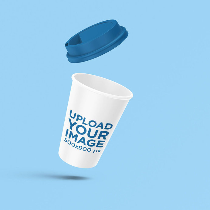 Placeit - Mockup of an Open Coffee Cup with a Plain Background