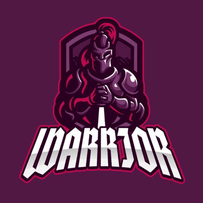 Placeit - Gaming Logo Template Featuring a Medieval Warrior with a Sword