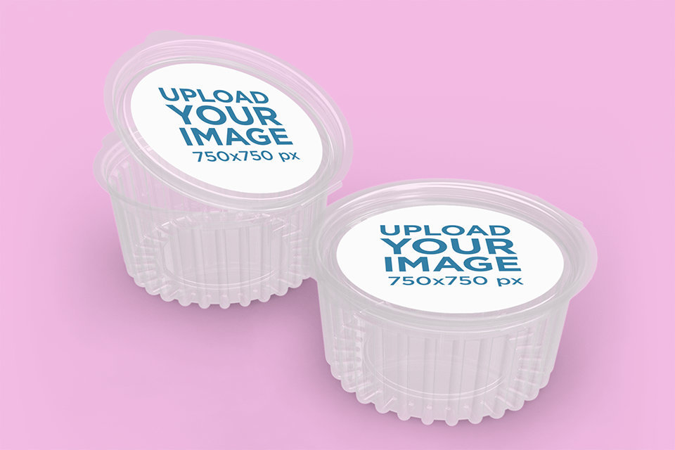 Placeit - Transparent Food Box Mockup With a Plain Colored Background