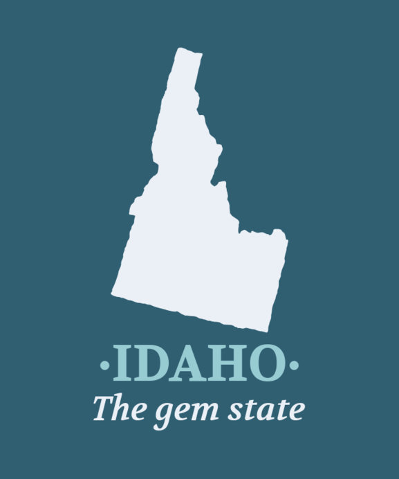 Placeit - T-Shirt Design Maker with an Idaho State Shape