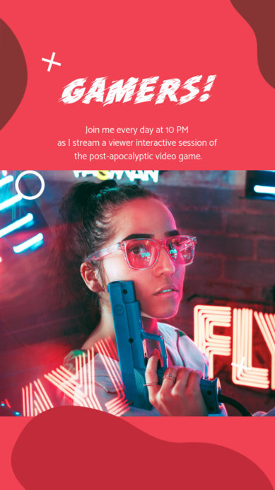Placeit - Instagram Story Template for a Live Streaming of a Gaming Fanatic