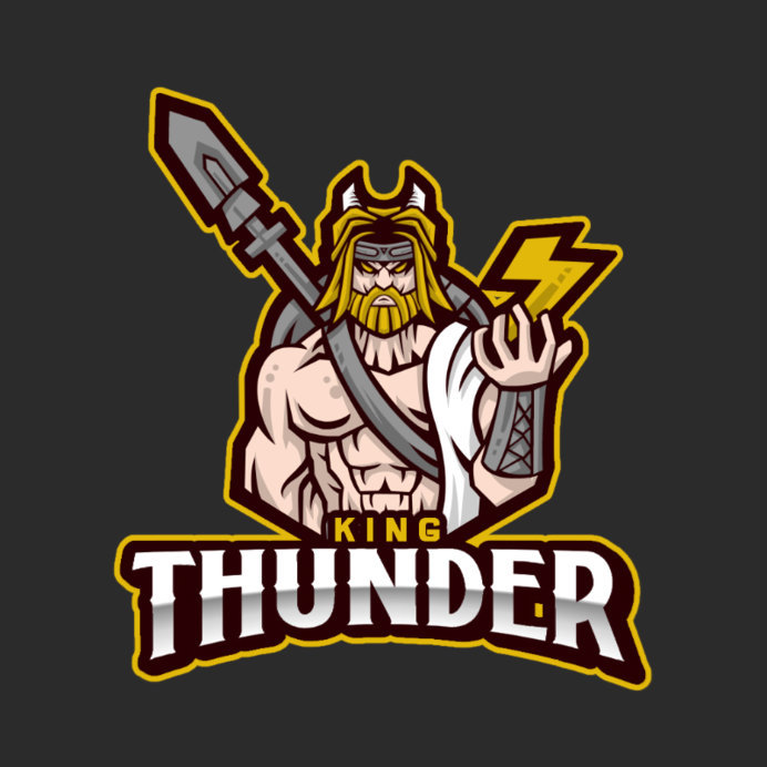 Placeit - Illustrated Gaming Logo Template Featuring a Strong God of ...