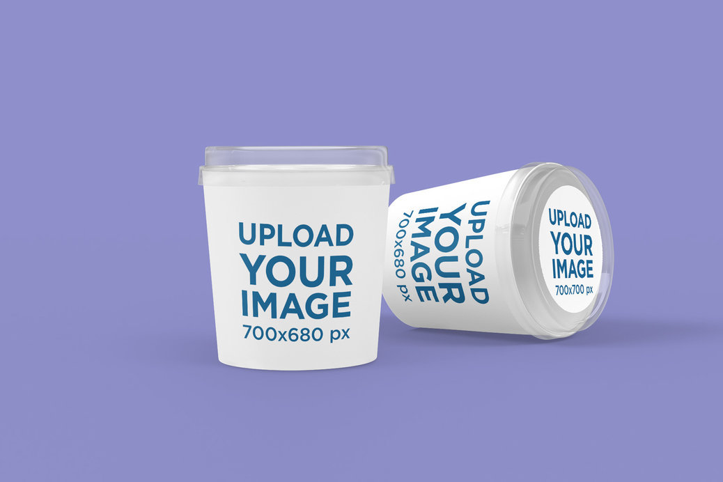 Placeit - Food Delivery Mockup Featuring Two Large Paper Containers
