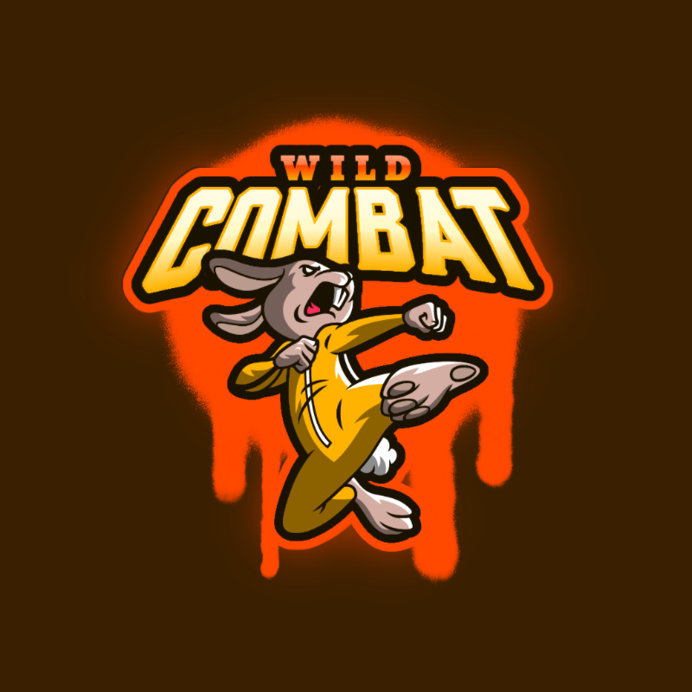 Placeit - Gaming Logo Template Featuring an Aggressive Hare Illustration