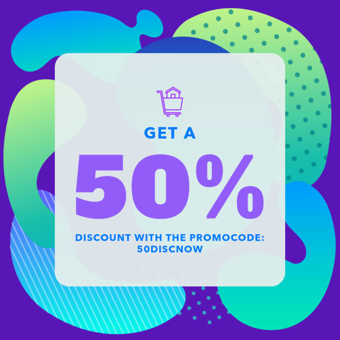 Placeit - Coupon Design Template With Colorful Patches