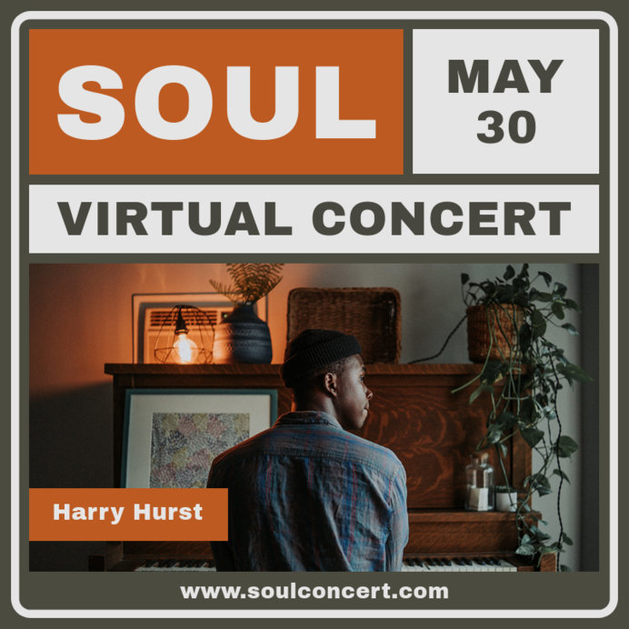 Placeit - Instagram Post Design Template for live Music Concerts from Home