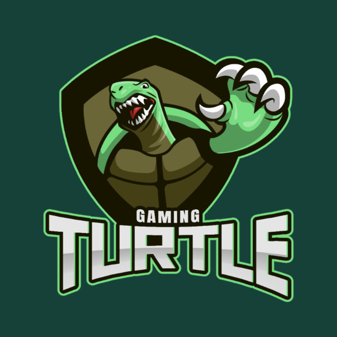 Placeit - Gaming Logo Generator Featuring a Fierce Tortoise Clipart
