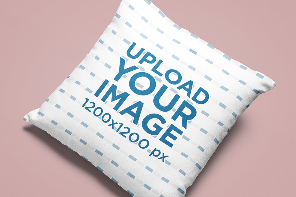 Placeit - Mockup of a Squared Sublimated Pillow in a Minimalist Setting