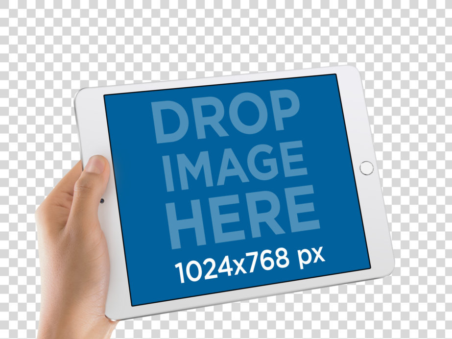 Placeit - White iPad Mini Mockup Held by a Man in Landscape Position ...