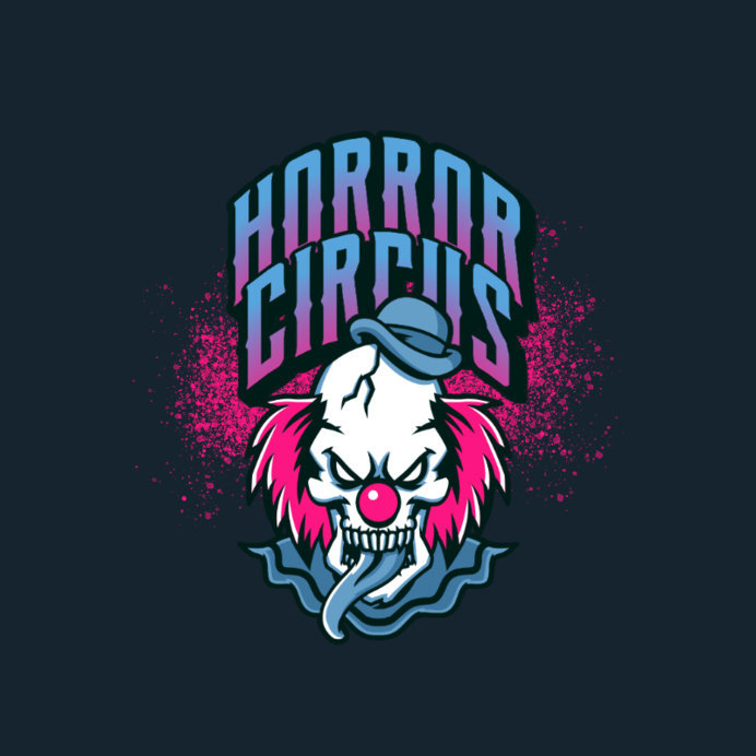 Placeit - Logo Creator with a Horrifying Circus Clown with Long Tongue