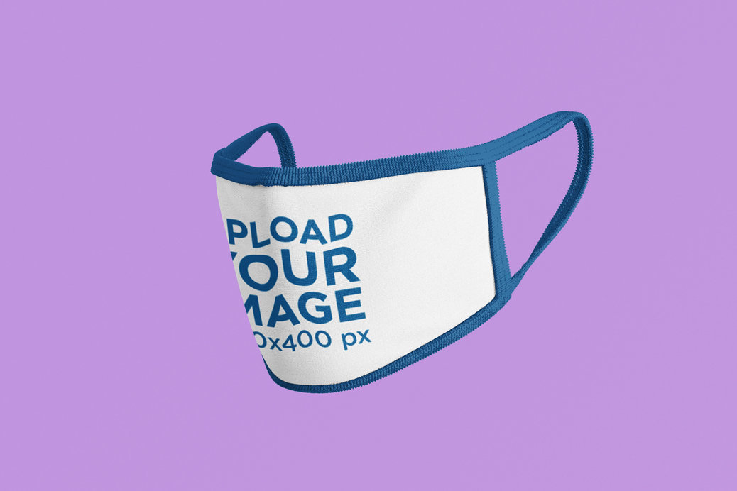 Placeit - Mockup of a Customizable Face Mask Floating Against a Solid ...