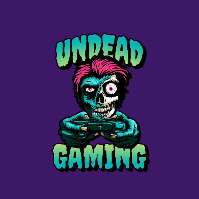Placeit - Gaming Logo Template Featuring a Bizarre Zombie Illustration