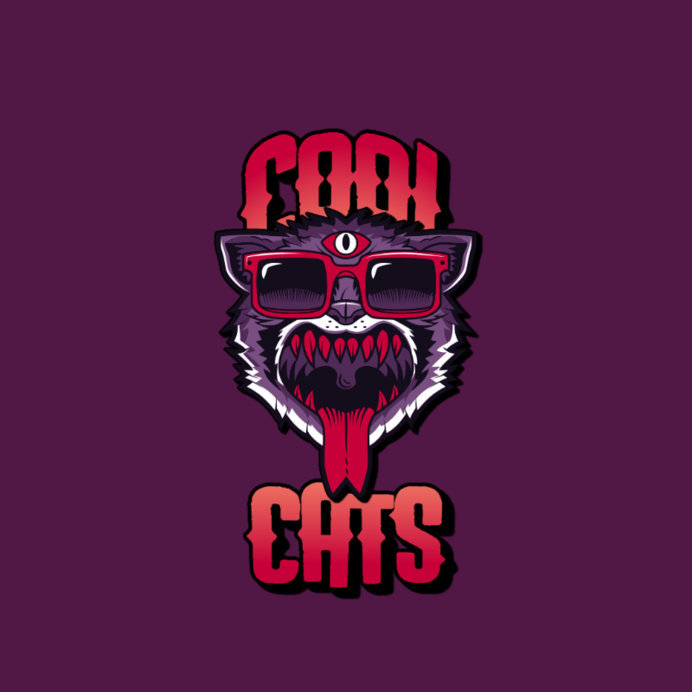 Placeit - Santa Cruz-Inspired Logo Maker with a Weird Cat Illustration