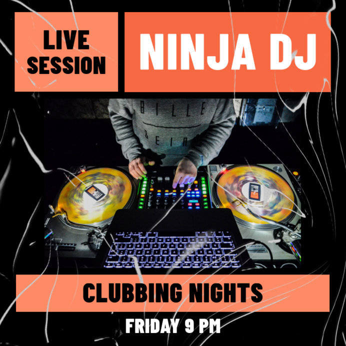 Placeit - Facebook Post Design Maker for a DJ Live Session