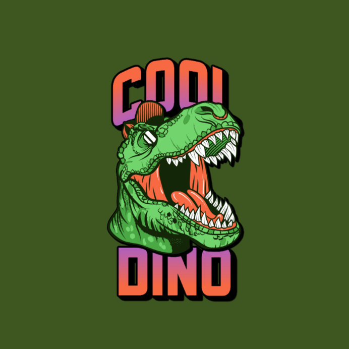 Placeit - Logo Maker for Clothing Brands Featuring a Cool T-Rex