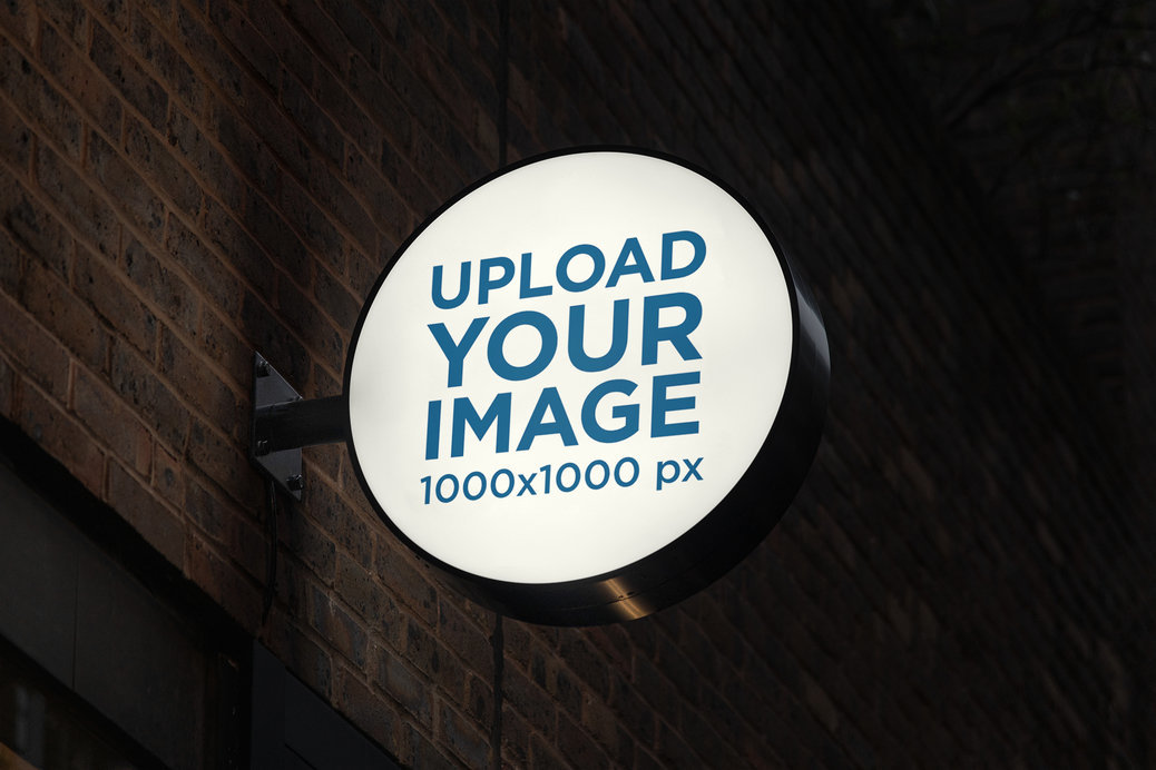 Placeit - Mockup of a Round Outdoor Sign