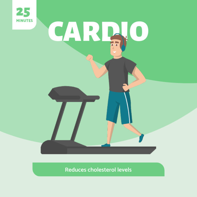 Placeit - Instagram Post Template Featuring a Cardio Routine Benefits