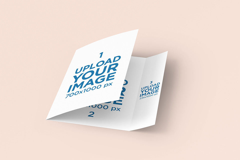 Placeit - Mockup of a Wrap-Around Brochure in a Plain Setting