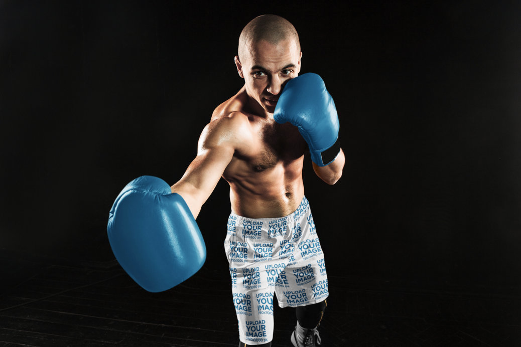 Placeit - Mockup of a Boxer Wearing Sports Shorts