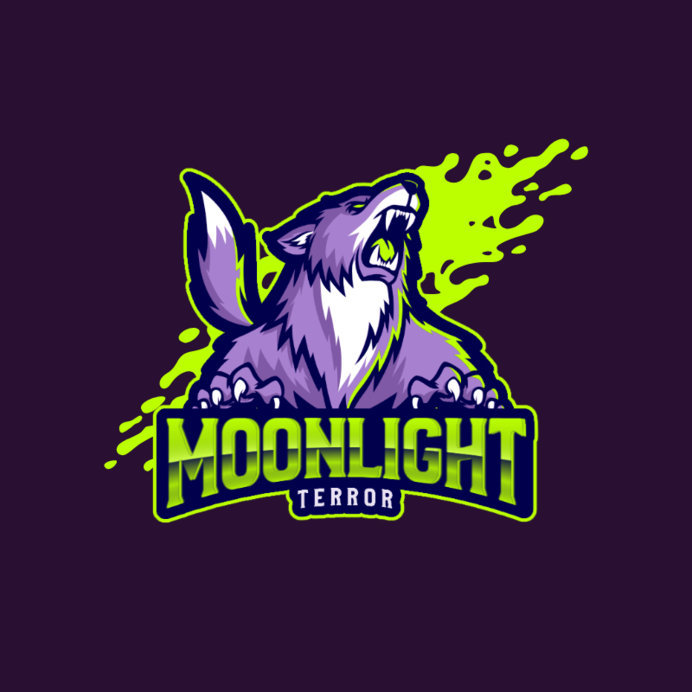 Placeit - Gaming Logo Template With an Aggressive Wolf Graphic