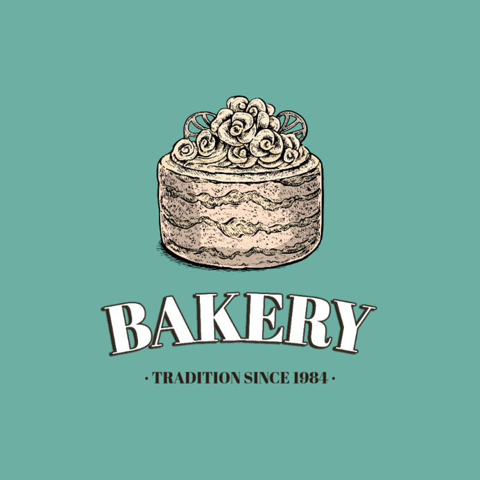 Placeit - Bakery Logo Template Featuring Hand-Drawn Dessert Graphics