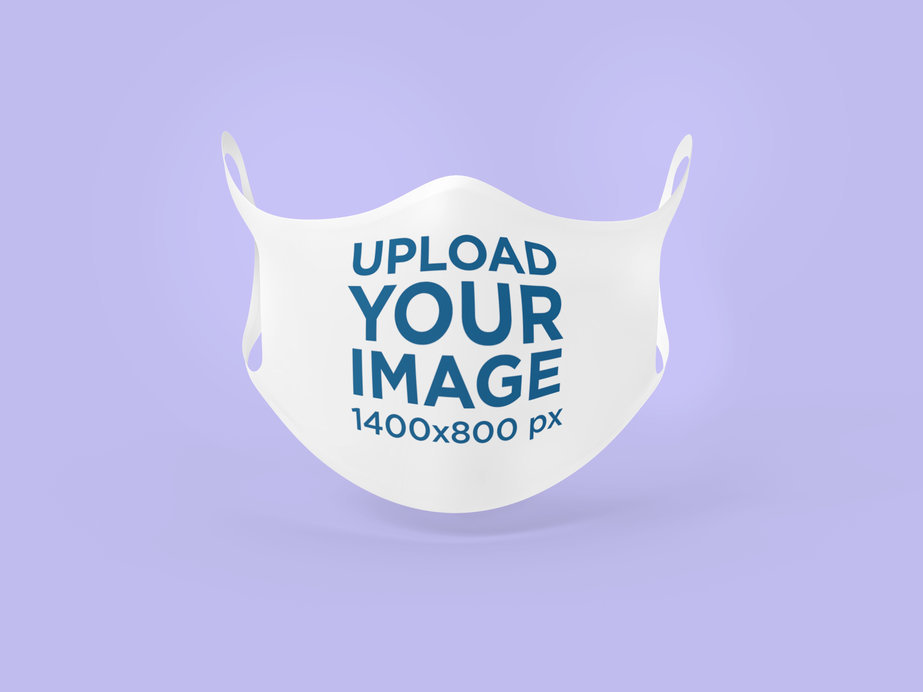 Placeit - Ghosted Mockup of a Face Mask Against a Plain Color Backdrop