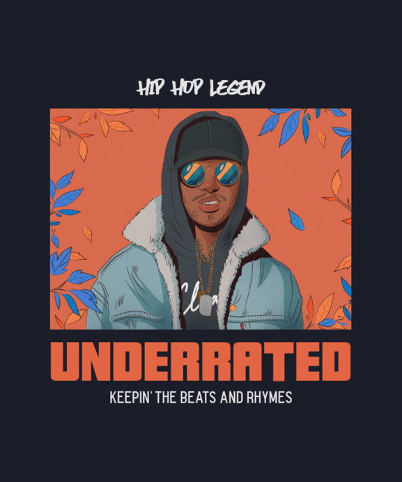 Placeit - T-Shirt Design Maker Featuring Hip-Hop Artist Illustrations