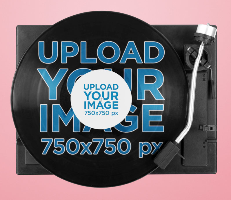 Placeit - Mockup of a Vinyl Record on a Record Player