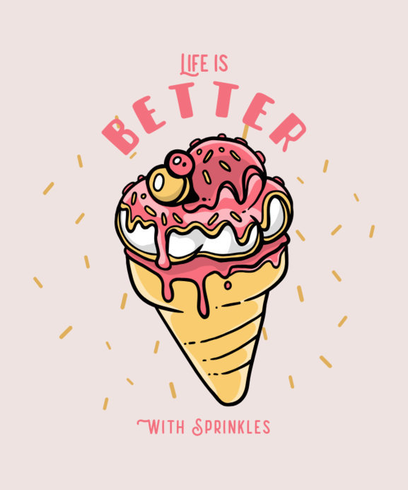 Placeit - T-Shirt Design Maker Featuring Ice Cream Illustrations