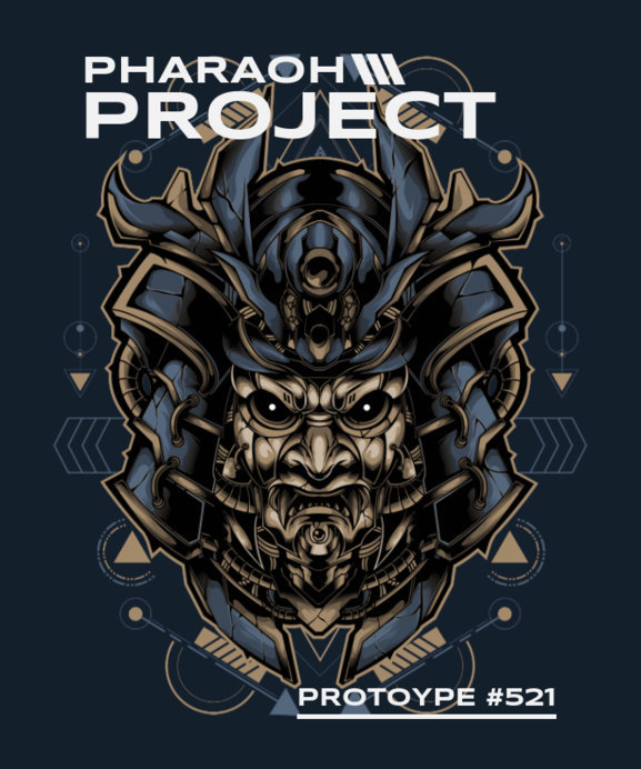 Placeit - T-Shirt Design Creator with a Robotic Pharaoh Mask Graphic