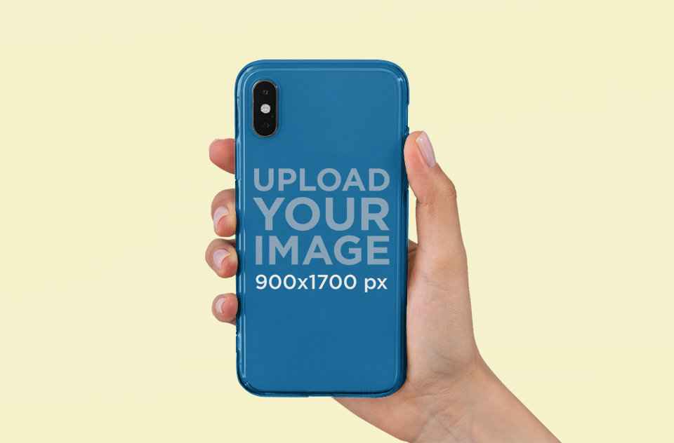 Placeit - Clear Phone Case Mockup Featuring a Customizable Background