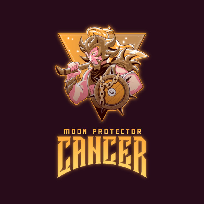 Placeit - Gaming Logo Creator Featuring a Moon Guardian Illustration
