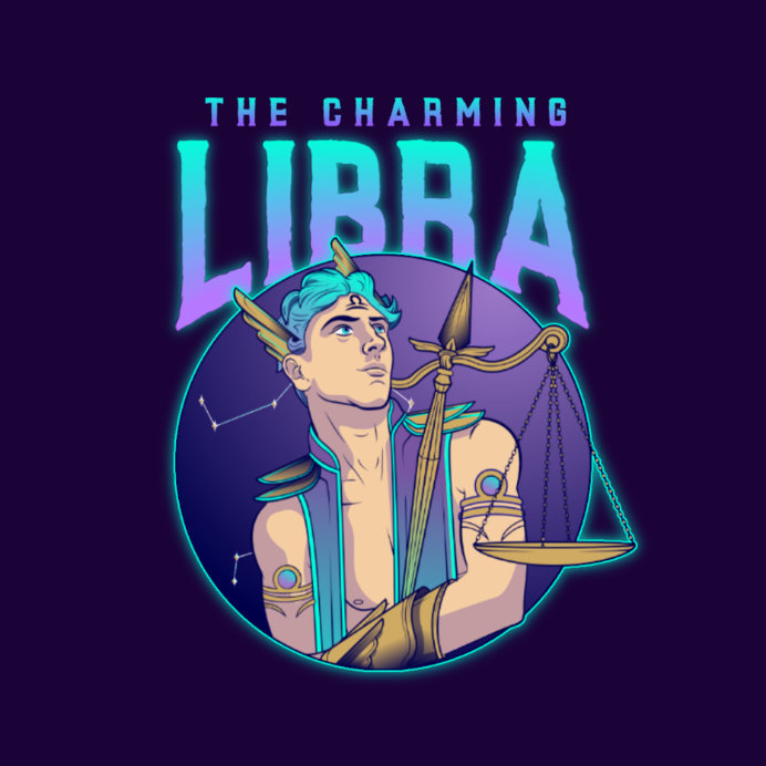 Placeit - Gaming Logo Template Featuring a Zodiac Libra Warrior