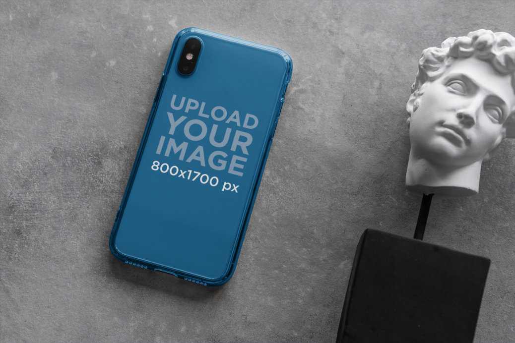 Placeit - Clear Phone Case Mockup Featuring a Cool Ornament