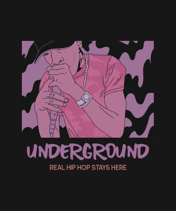 Placeit - T-Shirt Design Creator with an Illustration of a Rapper