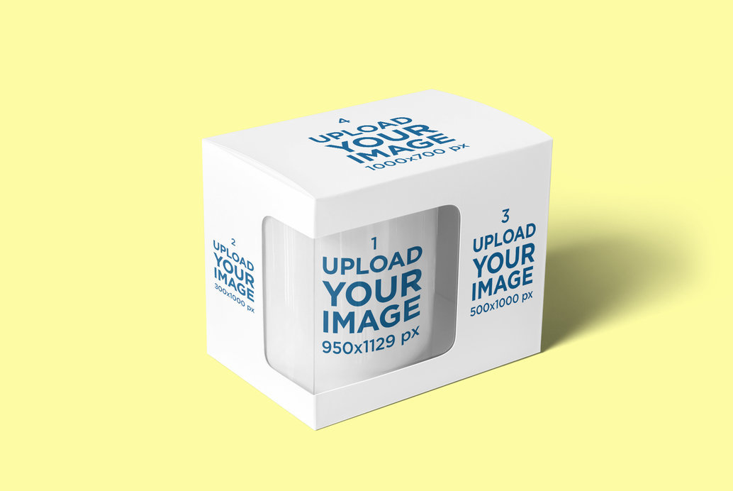 Placeit - Mockup Featuring an 11 oz Mug Inside a Box