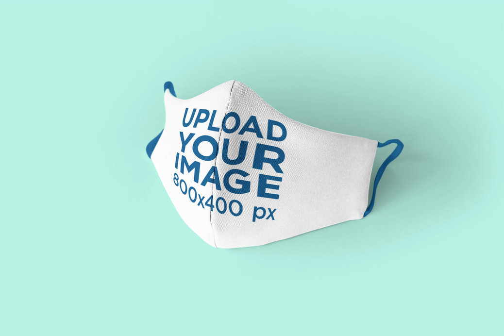 Placeit - Mockup Featuring a Customizable Cloth Face Mask on a Solid ...