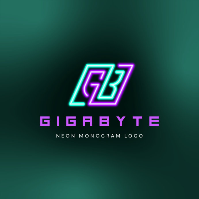 Placeit - Gaming Logo Generator with a Neon Monogram