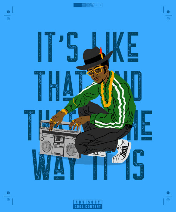 Placeit - 90's Hip-Hop T-Shirt Design Creator Featuring a Man with a ...