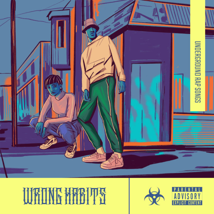 Placeit - Illustrated Rap Album Cover Creator Featuring 90's Dressed ...