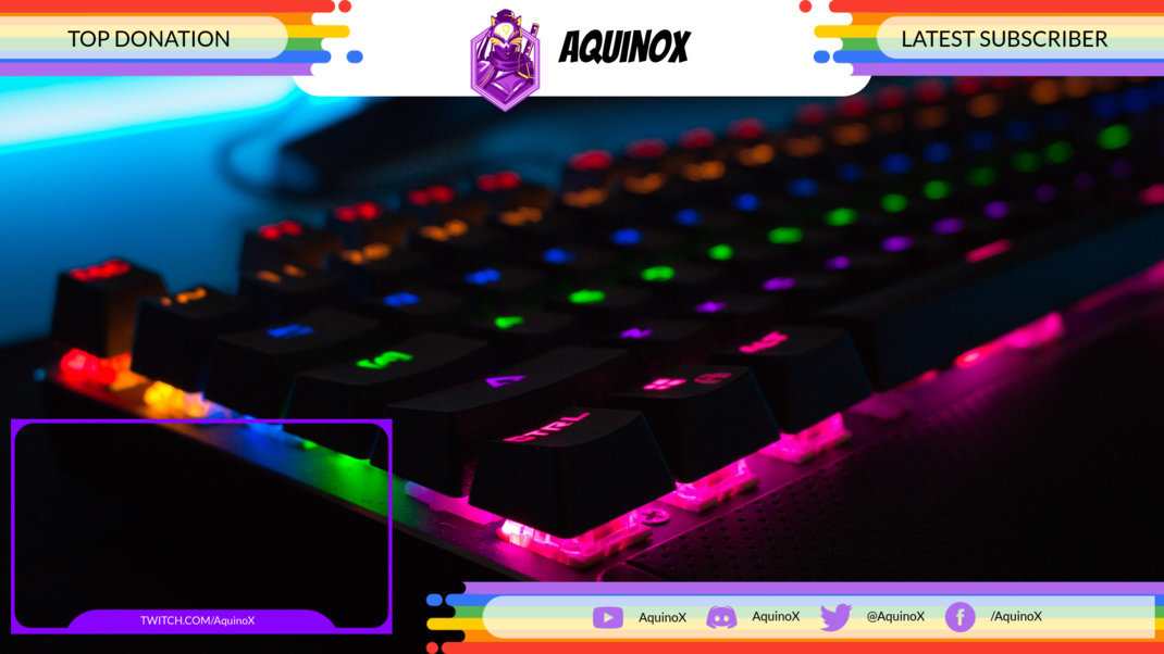 Placeit - Twitch Overlay Template Featuring Colorful LGBT-Themed Graphics