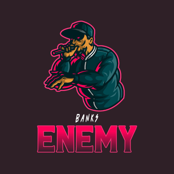 Placeit - Logo Template for a Gaming Squad Featuring a Rapper Illustration