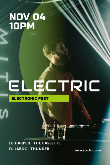 Placeit - Cool Poster Design Template for an Electronic Festival