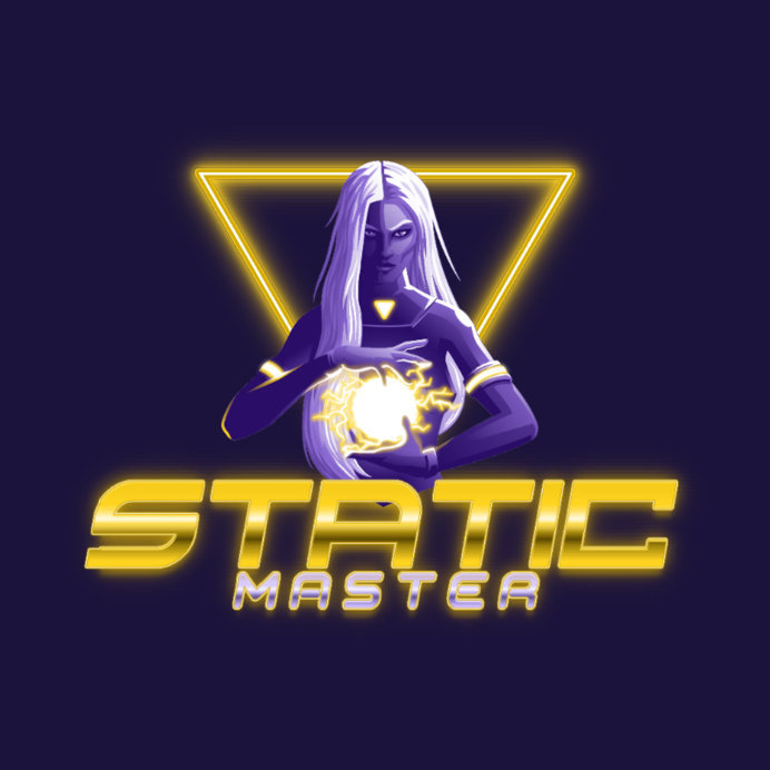 Placeit - Gaming Logo Maker Featuring a Static Energy Sorceress